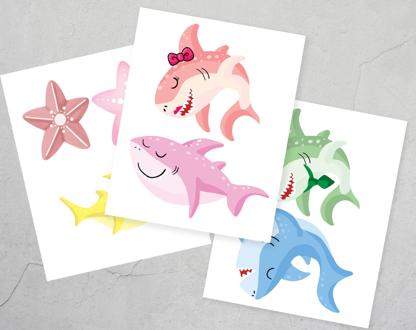 Baby Shark Cutouts Baby Shark Character Cutouts Baby Sharks - Etsy Canada