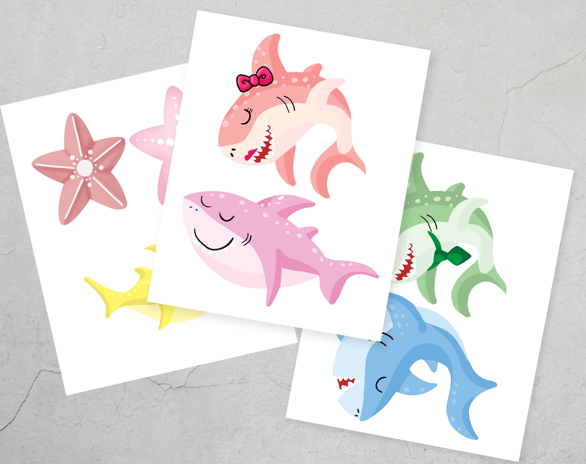 Baby Shark Cutouts Baby Shark Character Cutouts Baby Sharks - Etsy