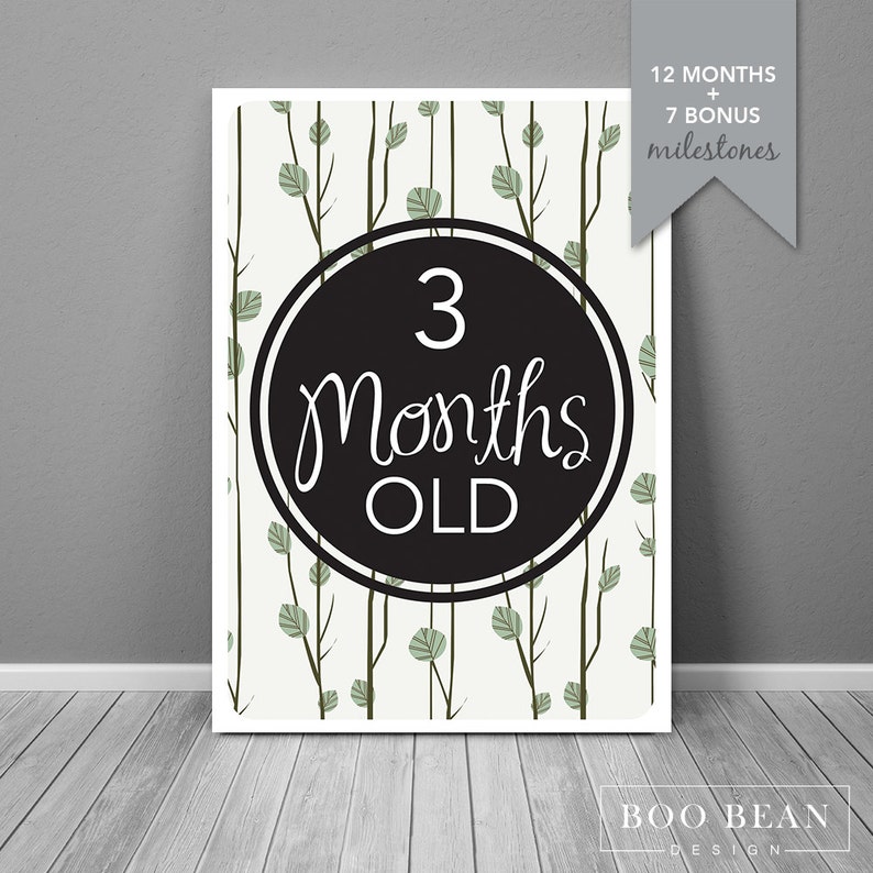 Nature Baby Milestone Card Blue Instant Download Printable - Etsy