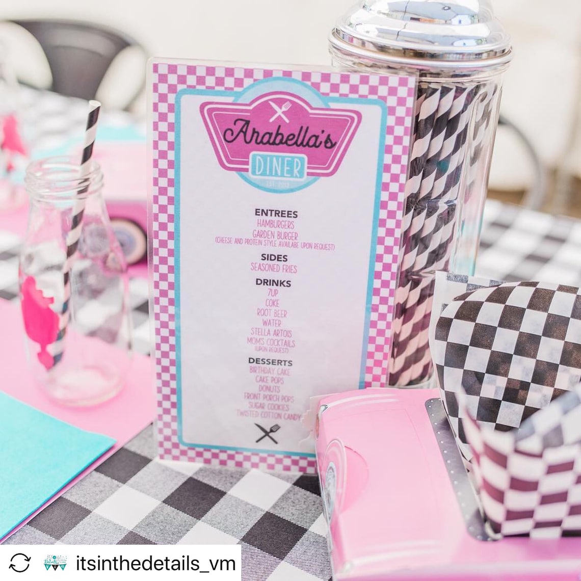 1950's Diner Menu Diner Menu Dinner Menu 50's Diner - Etsy