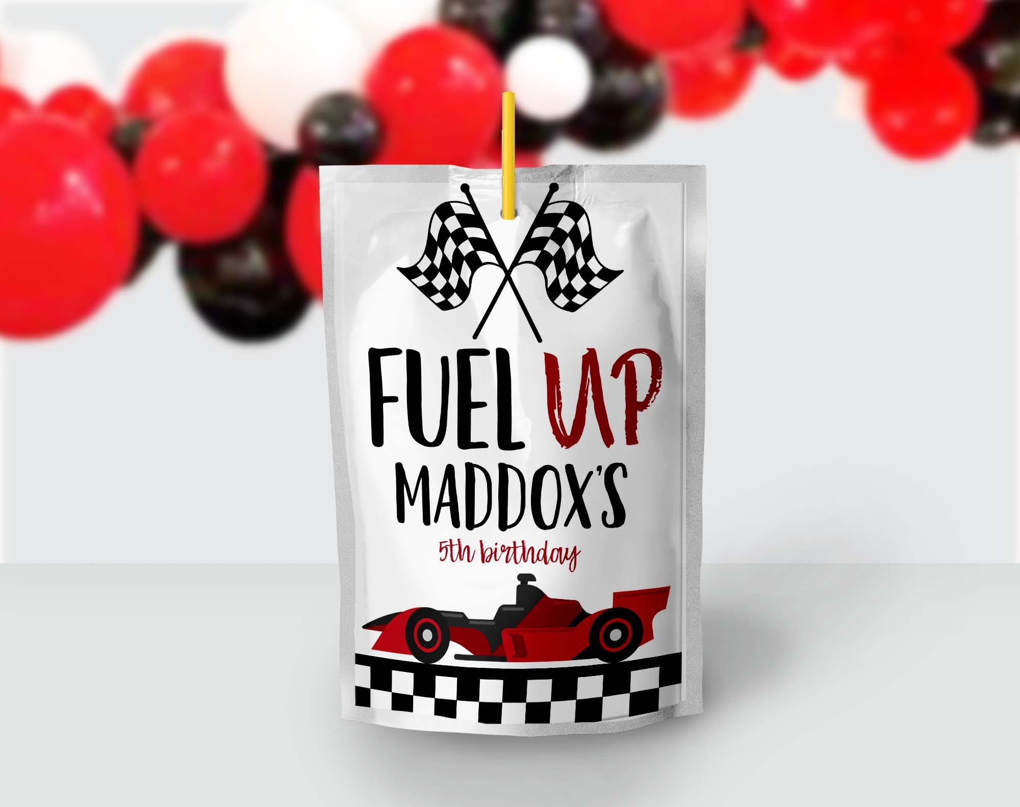 Race Car Drink Pouch Racing Jammer Label Race Car Party | Etsy