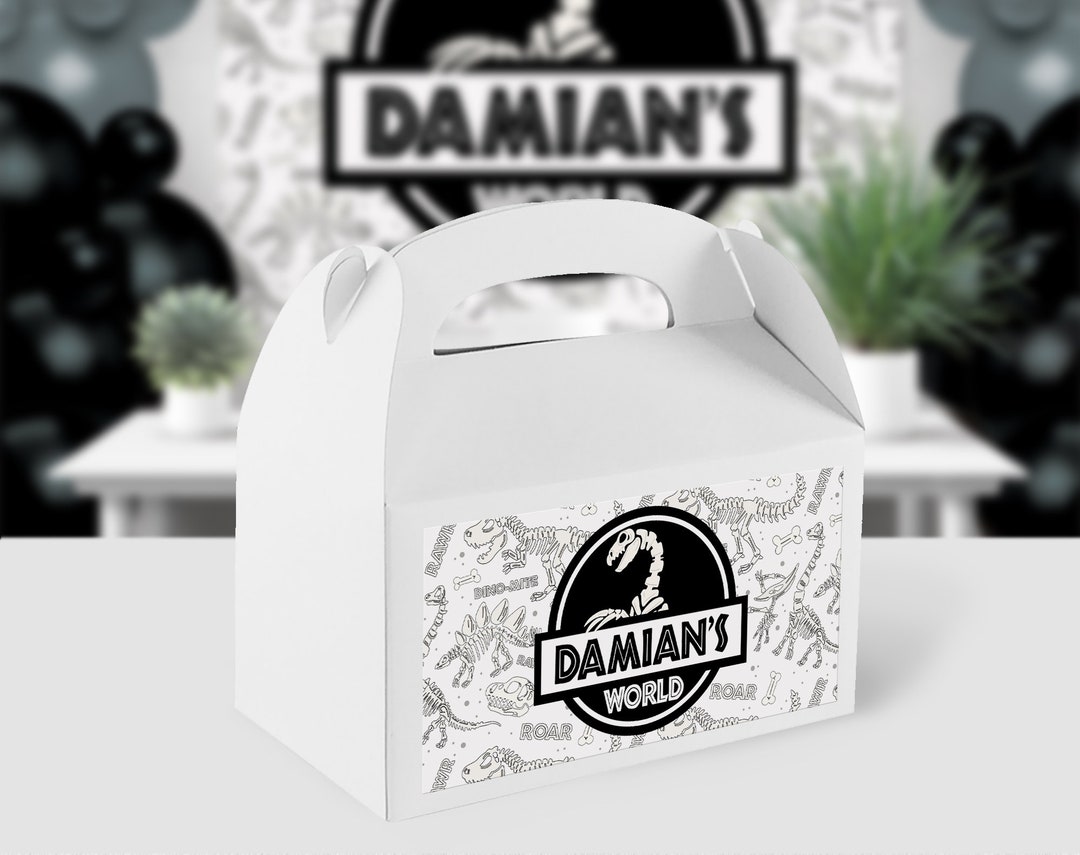 Dinosaur Bones Box Sticker, Dinosaur Thank You Tag, Boys Dinosaur ...