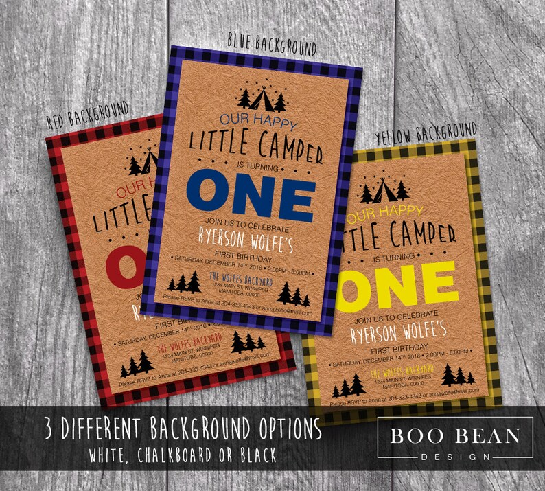 Happy Camper Birthday Invitation Camping Invitation - Etsy