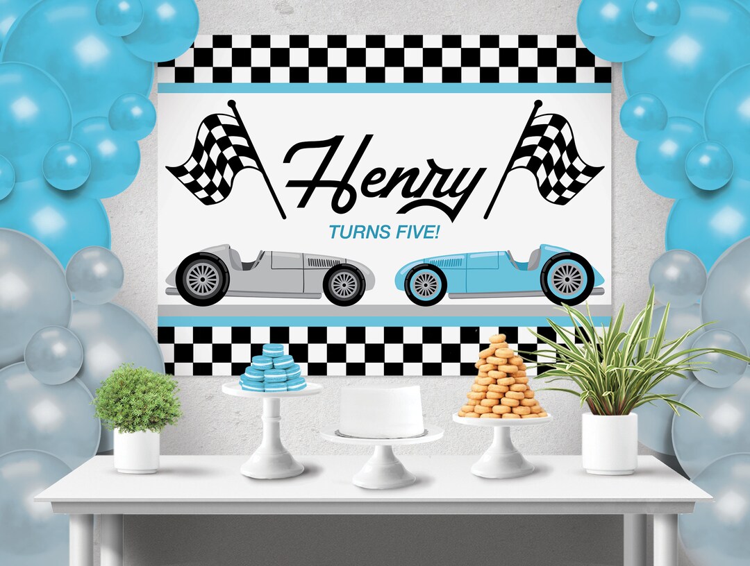 Retro Race Car Backdrop Design, Motocross Race Car Sign, Race Car ...