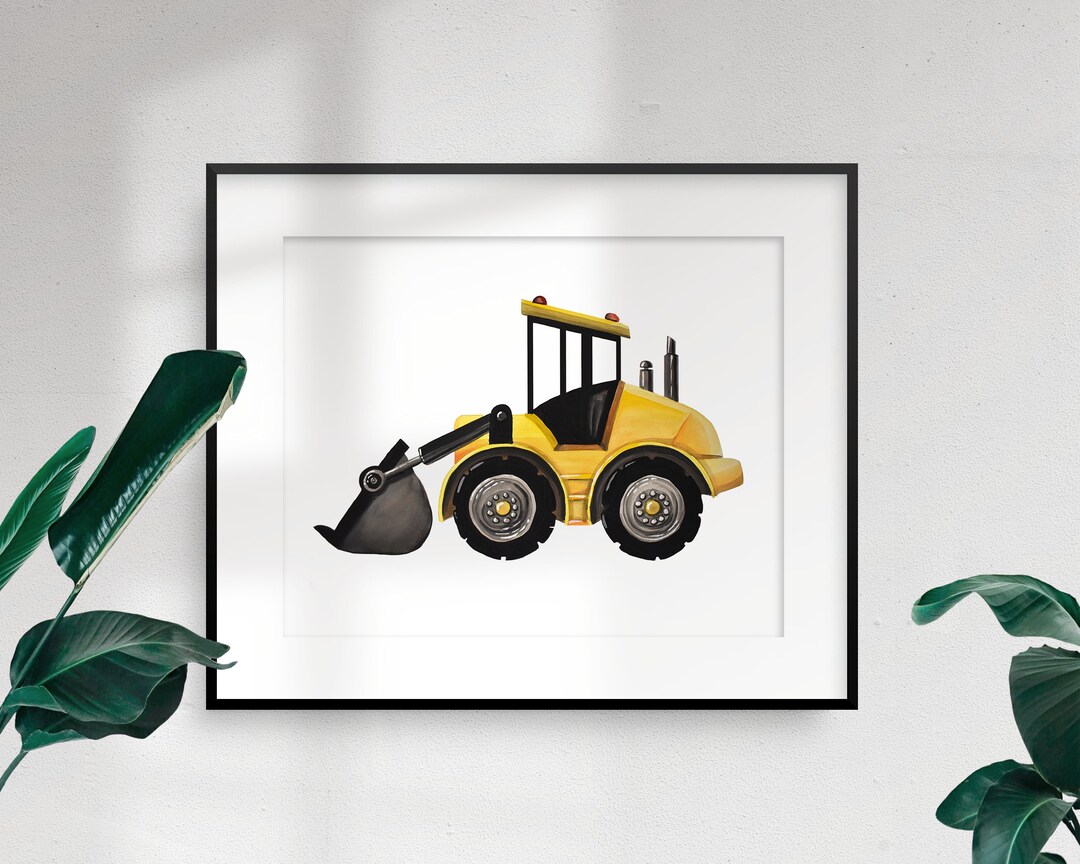 Printed Construction Front End Loader Truck Art Print, Nursery Art ...