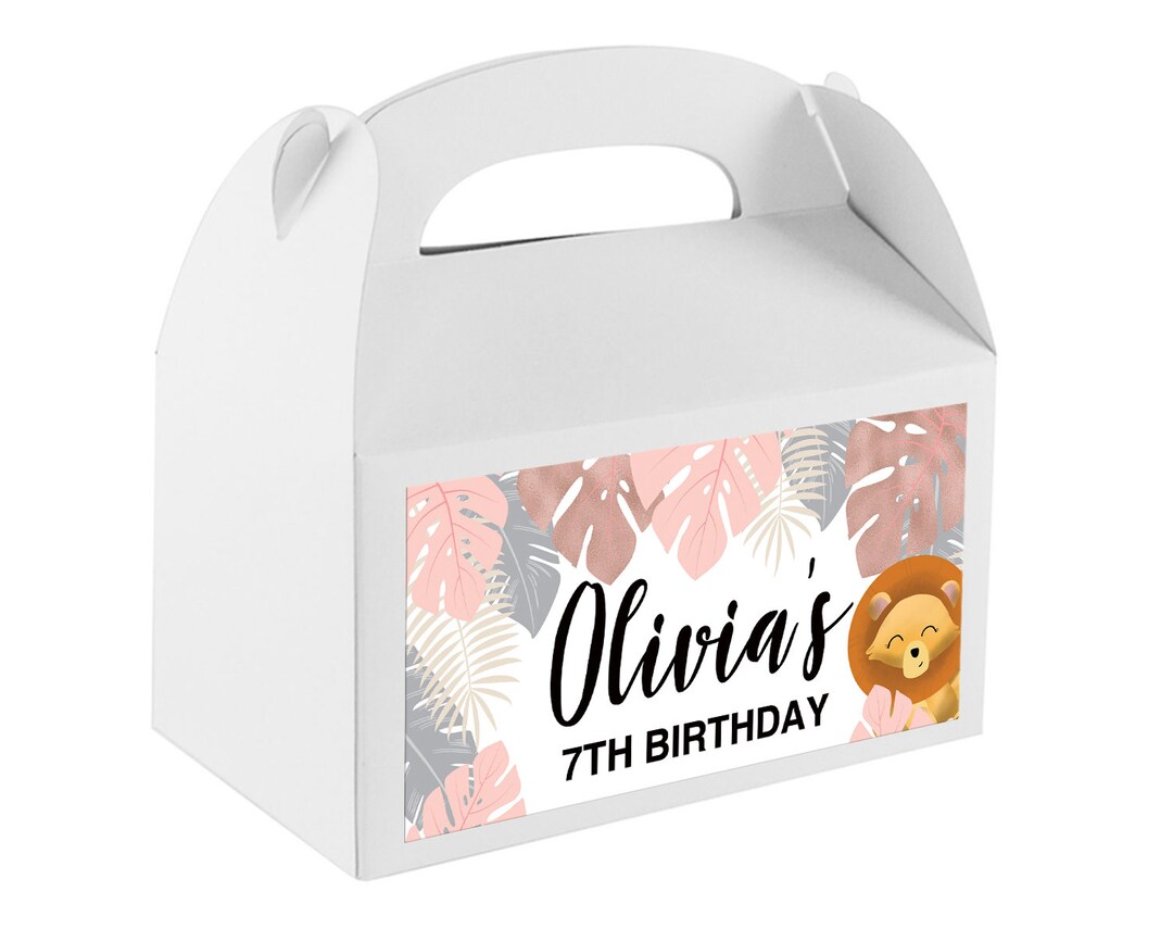 Rose Gold Tropical Safari Box Label,wild One, First Birthday, Box Label ...