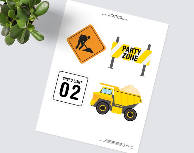Construction Cake Topper Printable File Building Cake - Etsy