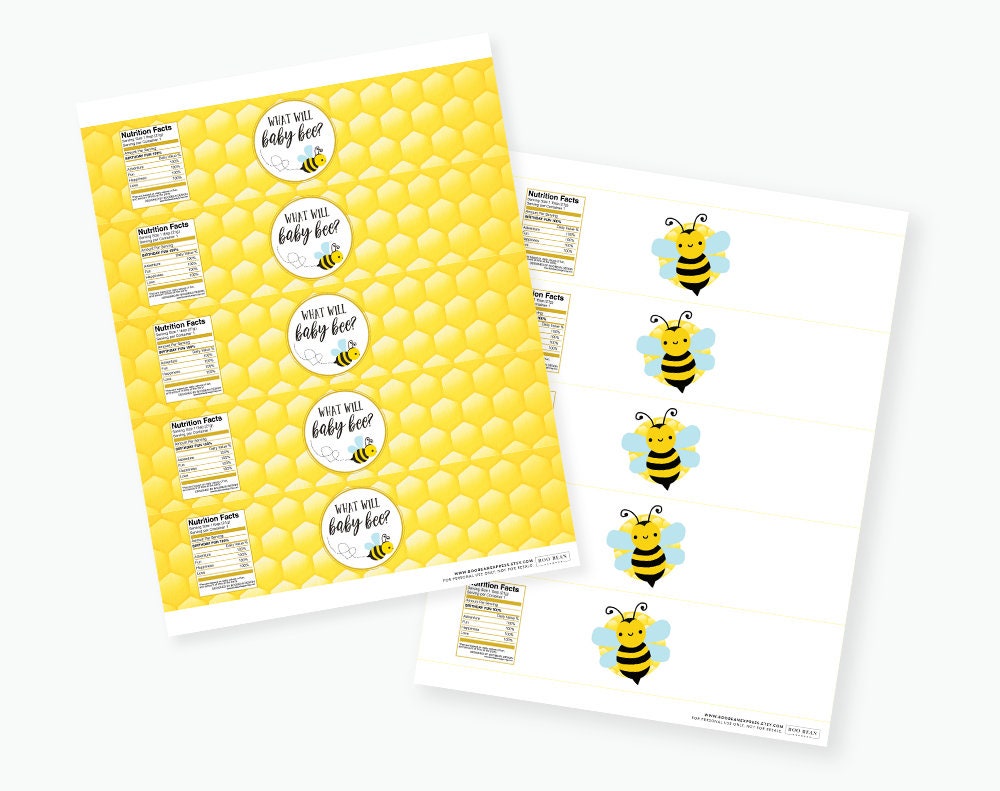 What Will It Bee Water Bottle Labels Bee Baby Shower Bee - Etsy