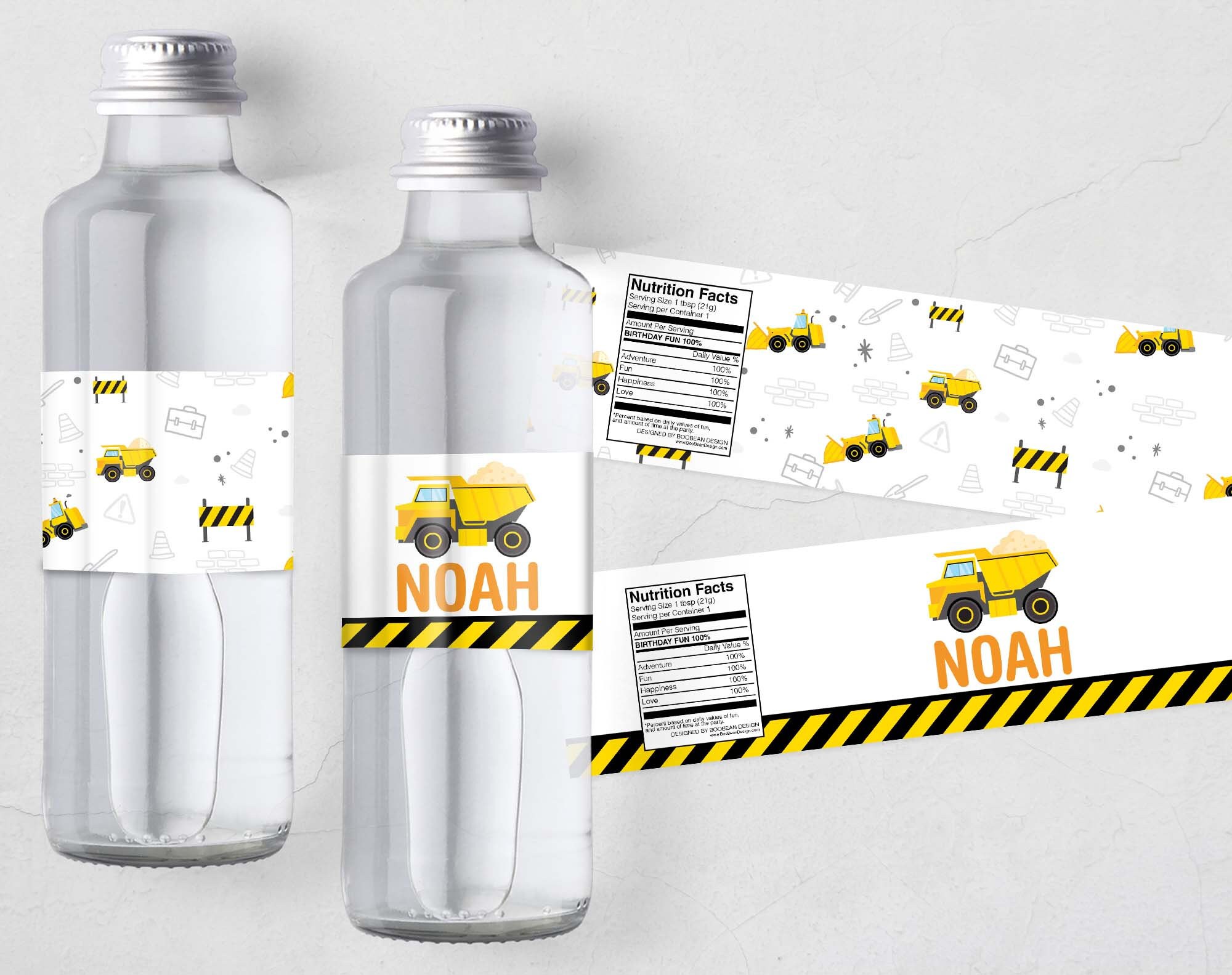 Construction Water Bottle Labels Construction Labels | Etsy Canada