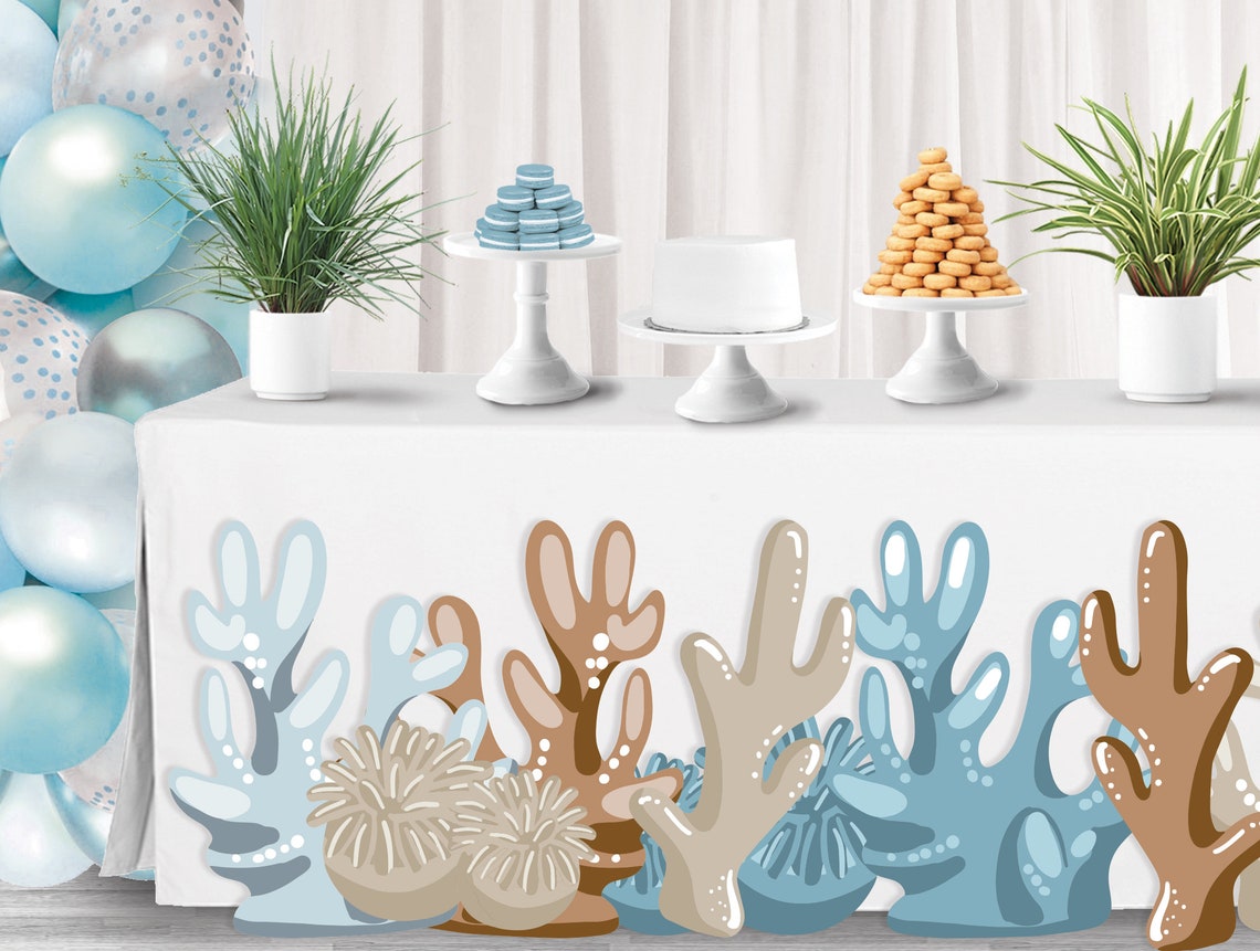 Blue and Brown Under the Sea Cutouts Reef Cutouts Under the - Etsy