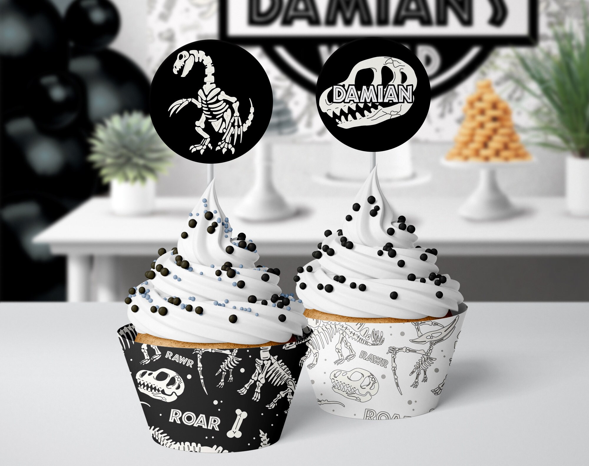 Dinosaur Bones Cake Topper Dinosaur Skeleton Cake Topper - Etsy