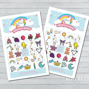 Unicorn Bingo | Printable Game | Unicorn Games | Unicorn Party | Pony ...
