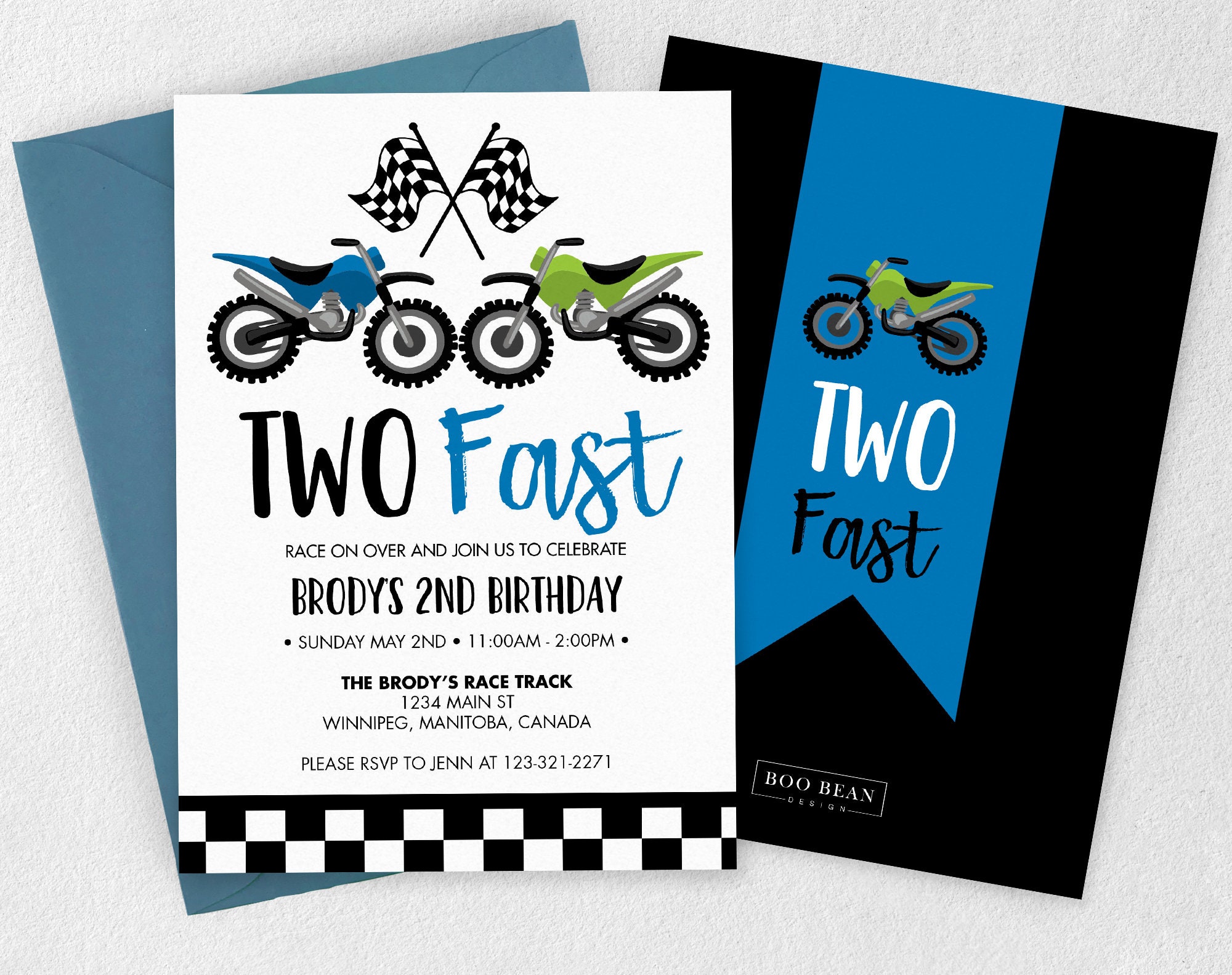 Motorcycle Invitation Motorbike Invitation Dirt bike | Etsy