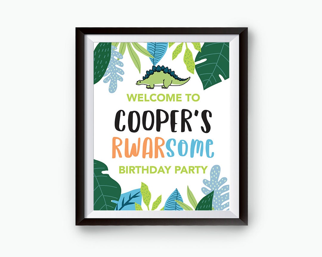 Tropical Dinomite Dinosaur Welcome Sign, Dinosaur Sign, Boys Dino ...