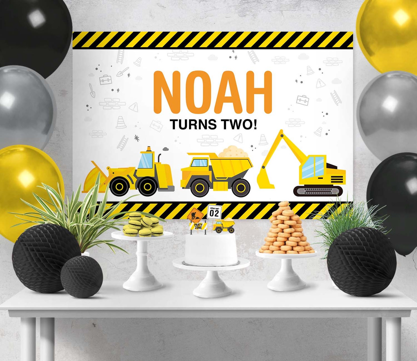 Construction Cake Topper Printable File Building Cake | Etsy