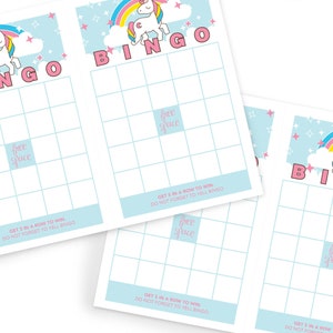 Unicorn Gift Bingo, Printable Game, Unicorn Games , Unicorn Party, Pony ...