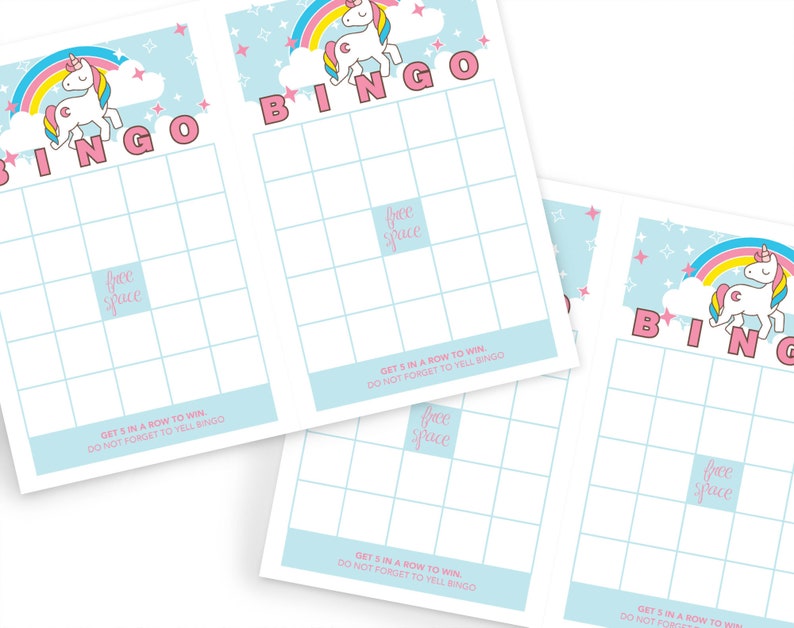 Unicorn Gift Bingo Printable Game Unicorn Games Unicorn | Etsy