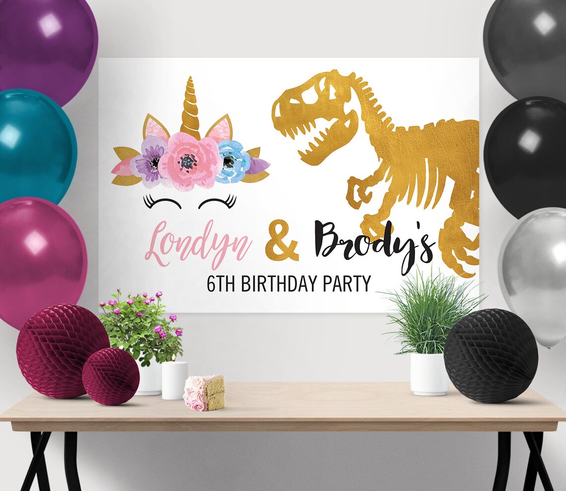 Unicorn Dinosaur Water Bottle Labels Gold Dinosaur Labels | Etsy