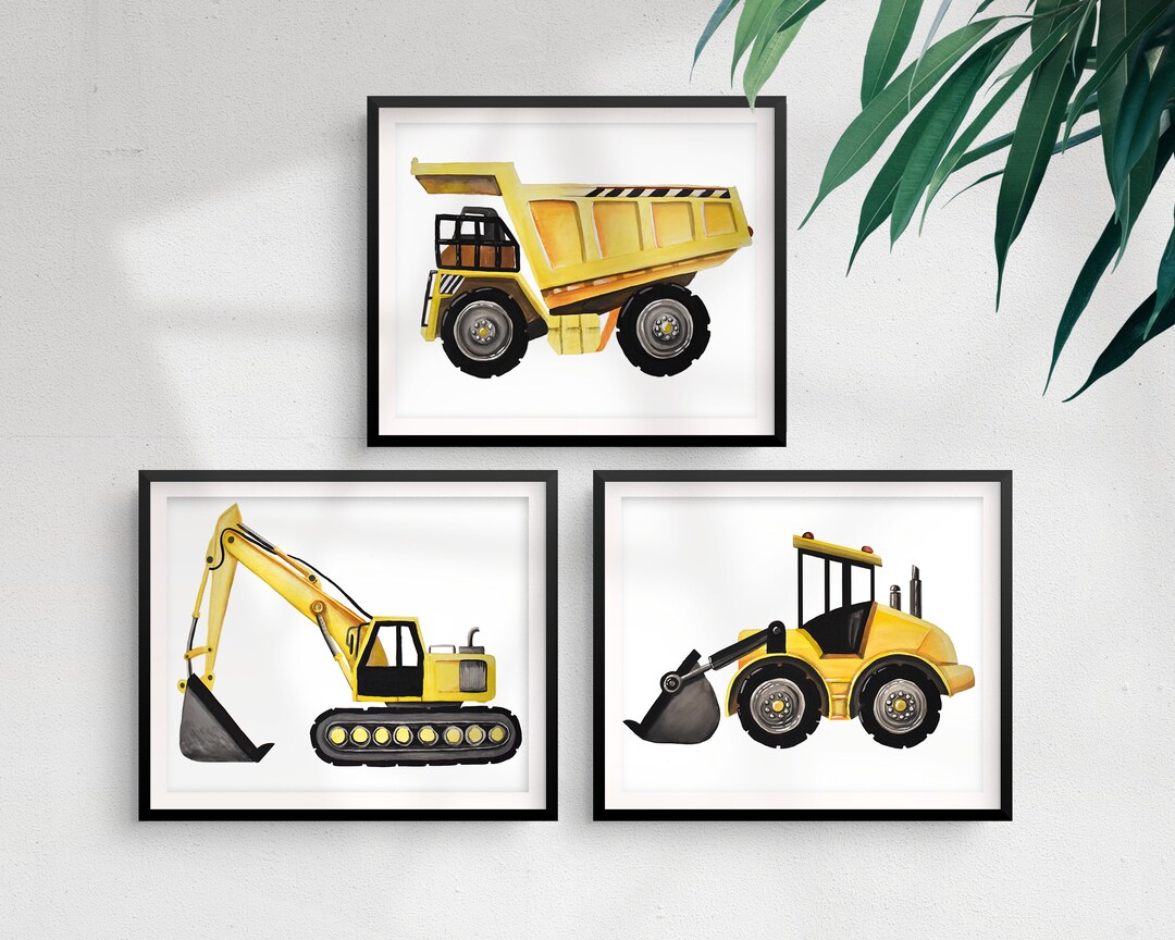 Printed Construction Prints - Art Print, Nursery Art, Construction ...