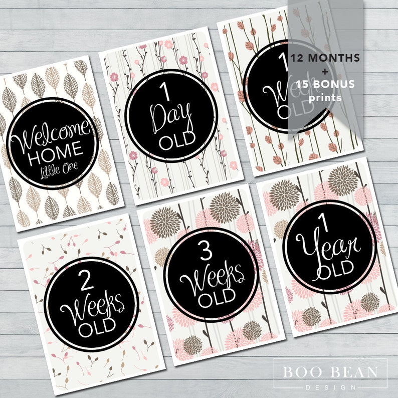 Nature Baby Milestone Card Instant Download Printable Card - Etsy