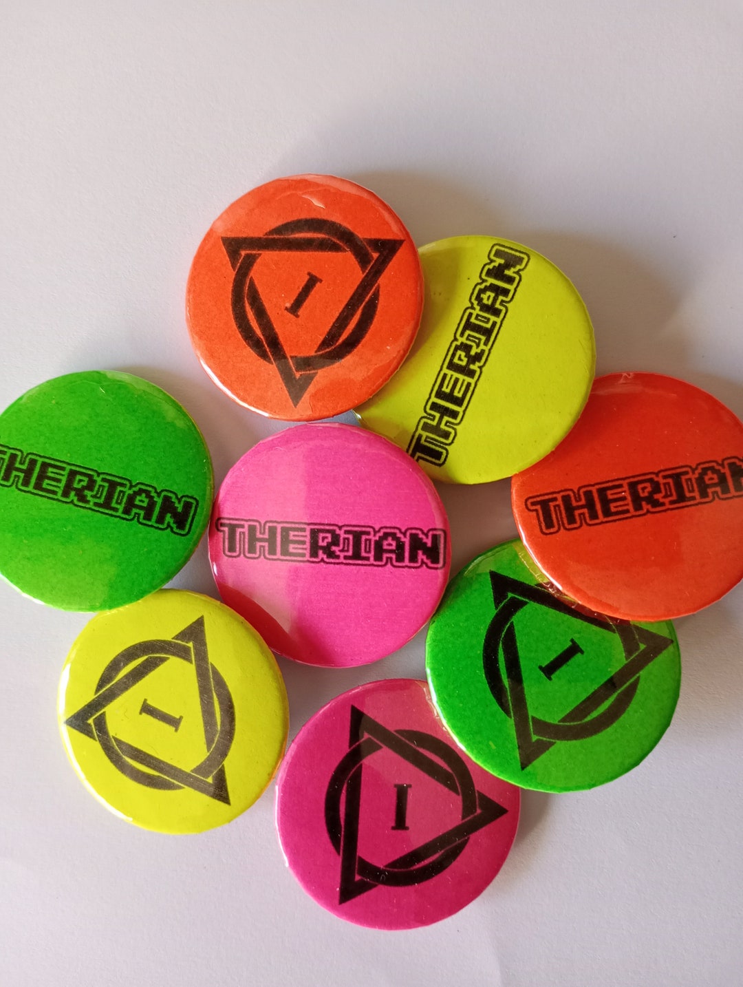 Neon Therian Pin Badge, Alterhuman Badge, Therianthrope Fandom, Therian ...