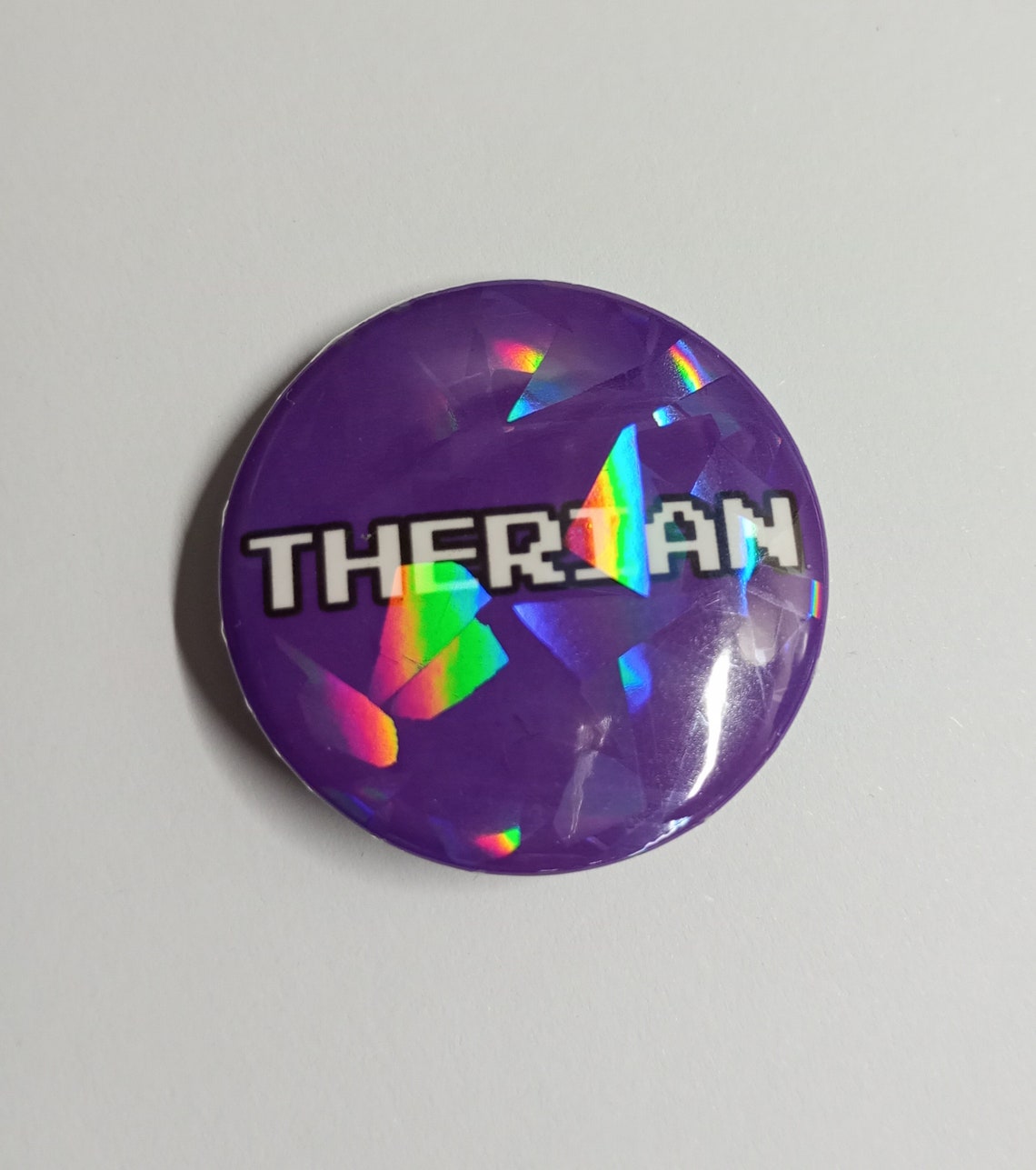 Therian Sparkly Pin Badge, Holographic Badge, Furry Accessory ...