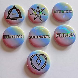Therian Pride Sparkly Pin Badge, Holographic Badge, Otherkin Accessory ...