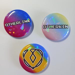 Therian Pride Sparkly Pin Badge, Holographic Badge, Otherkin Accessory ...