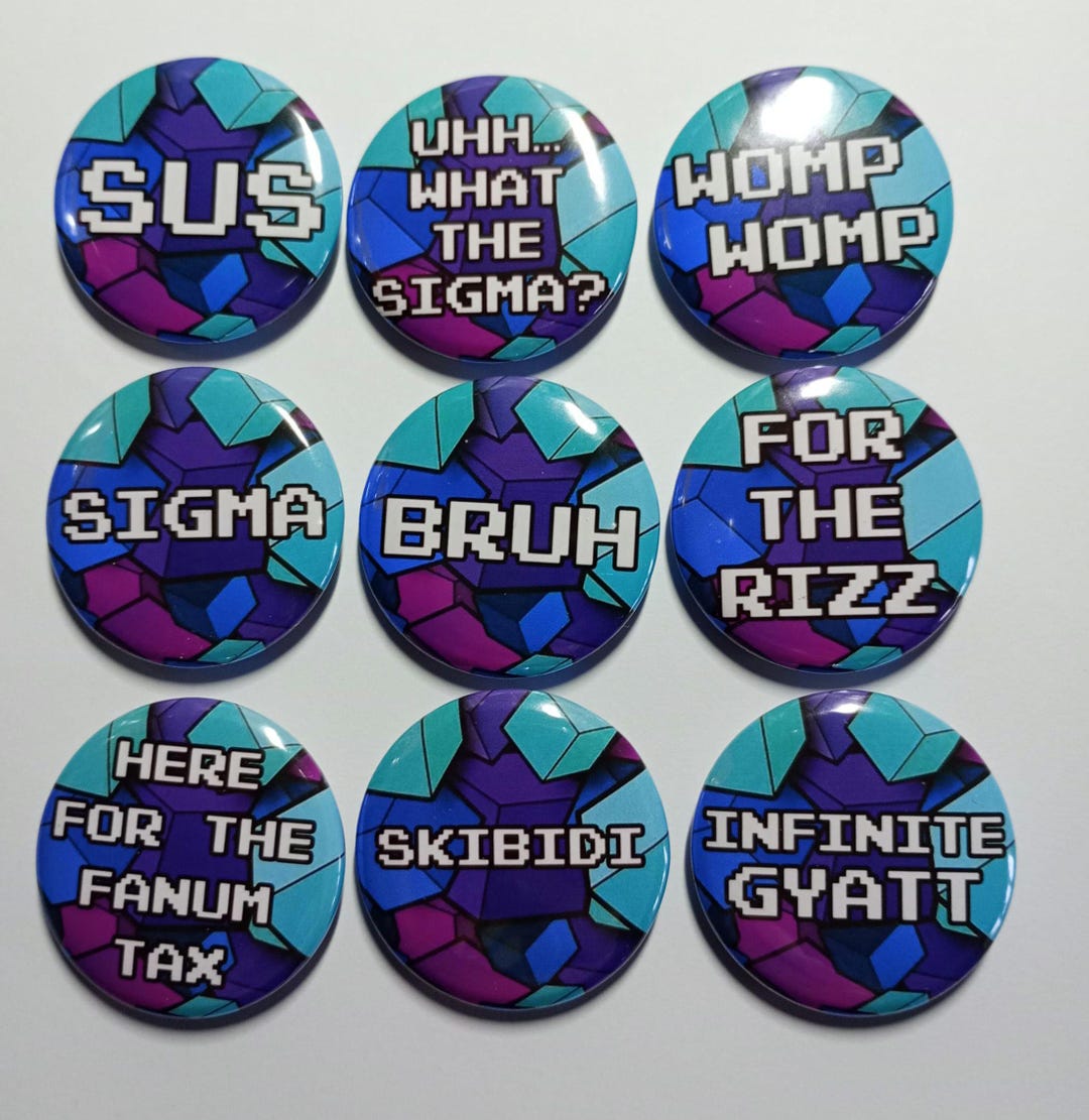 Meme Inspired Pin Badge, Gift for Teens, Gaming Inspired, Skibidi, What ...