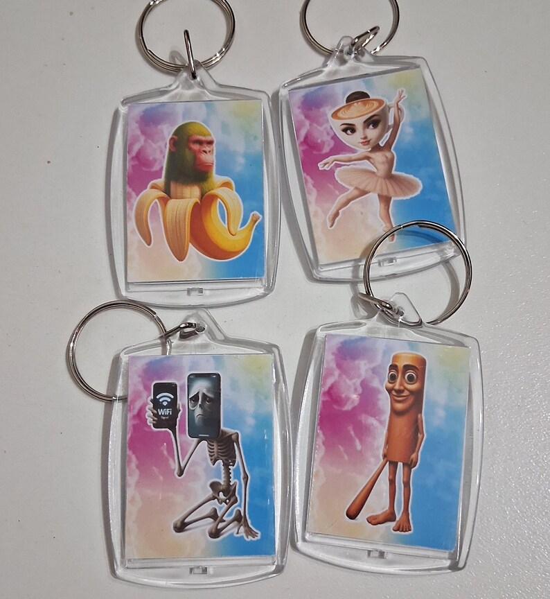 Italian Brainrot Keyring, Funny Meme Accessory, Gift for Kids, Brainrot ...