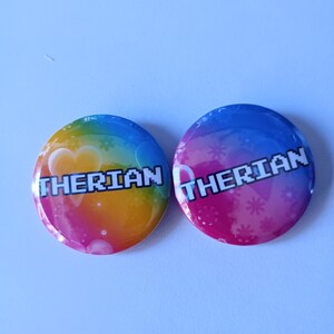 Therian Pride Sparkly Pin Badge, Holographic Badge, Otherkin Accessory ...