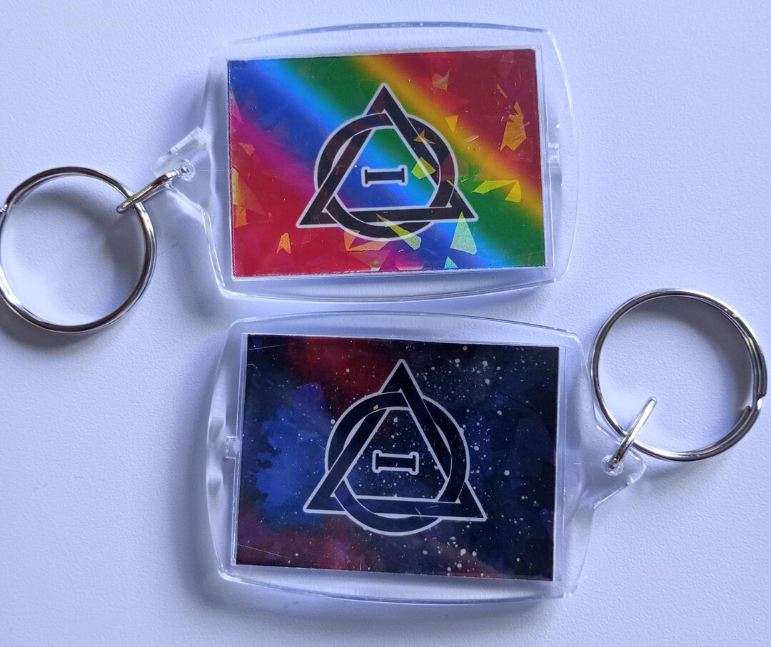 Therian Logo Sparkly Keyring, Thetadelta Key Chain, Furry Accessory ...