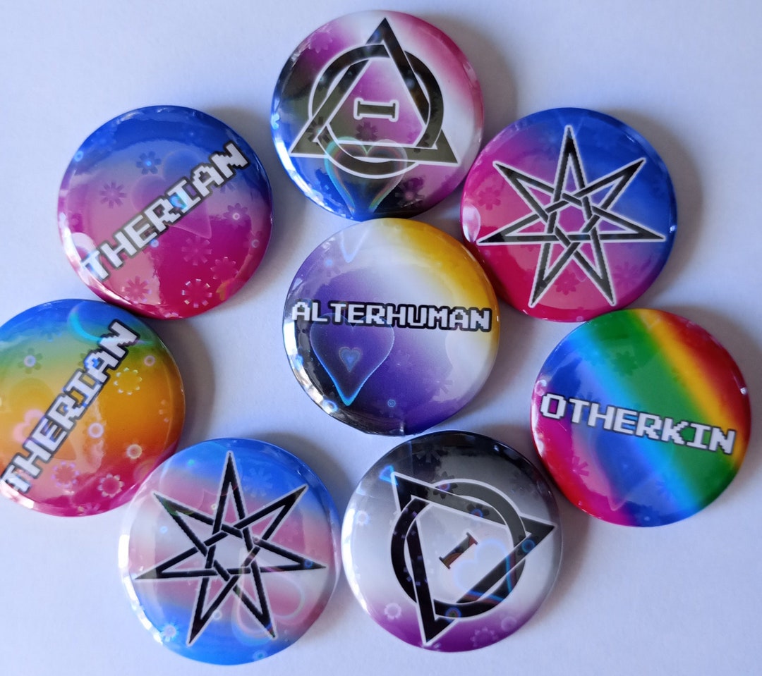 Therian Pride Sparkly Pin Badge, Holographic Badge, Otherkin Accessory ...