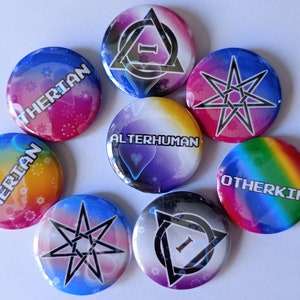 Therian Pride Sparkly Pin Badge, Holographic Badge, Otherkin Accessory ...
