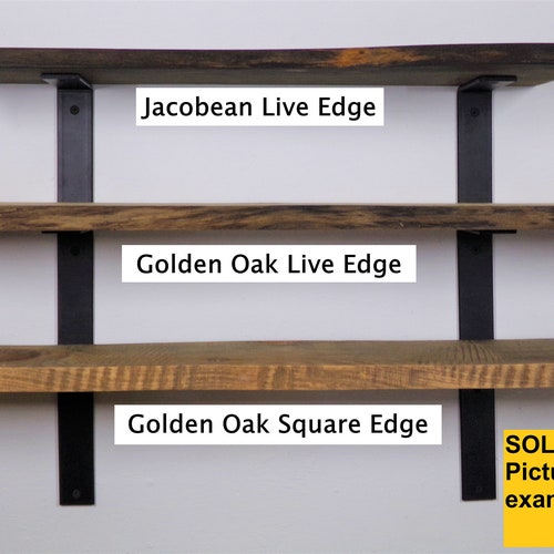 Rustic Live Edge Solid Teak Wood Floating Shelf With Hardware | Etsy