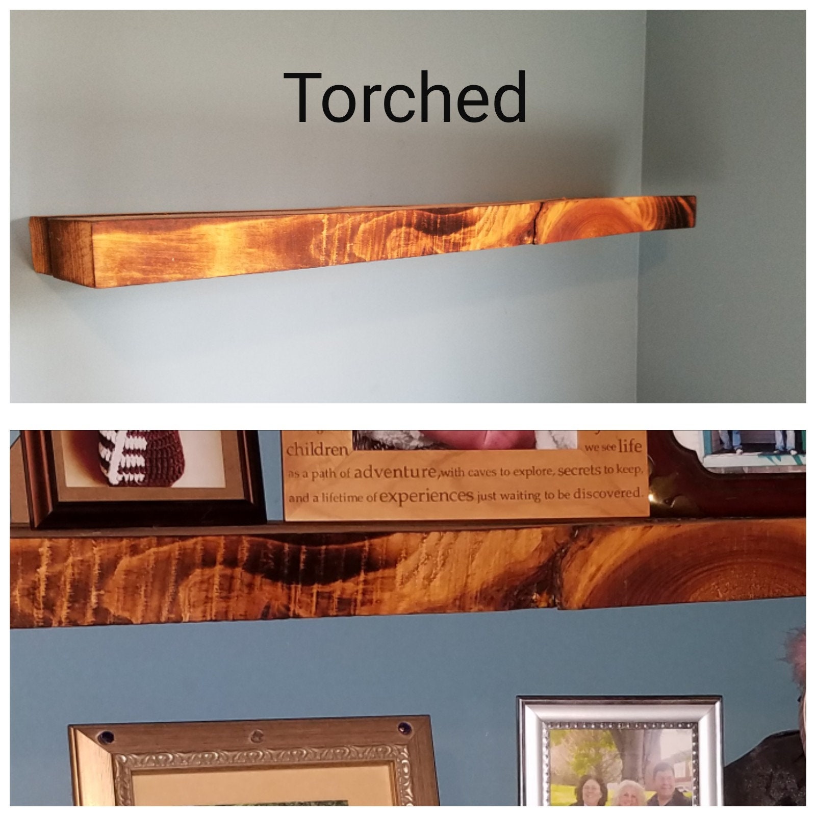 Rustic Square Edge Solid Wood Floating Shelf many Colors and - Etsy