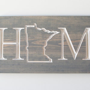 Minnesota Home-carved Wooden Sign - MN Home - MN Sign - Home Sign ...