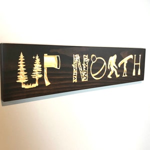 Engraved Pine 'up North' Cabin Sign – Rustic Lake House Decor - Etsy