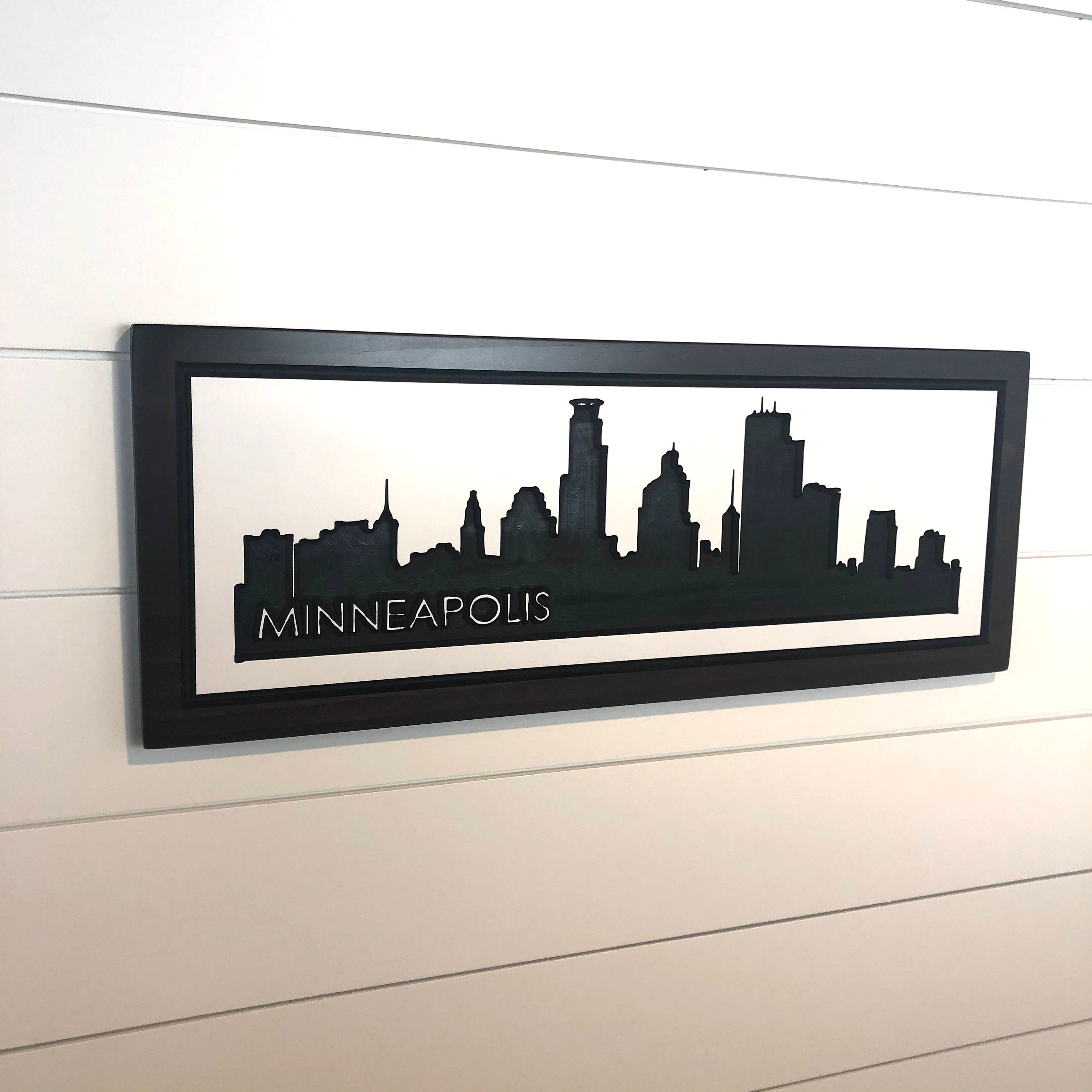 Minneapolis Skyline Carved Wooden Sign MSP Skyline - Etsy
