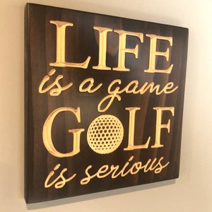 Golf Sign- Golf Gift for Men - Golf Decor - Carved Wood Sign- Golf ...