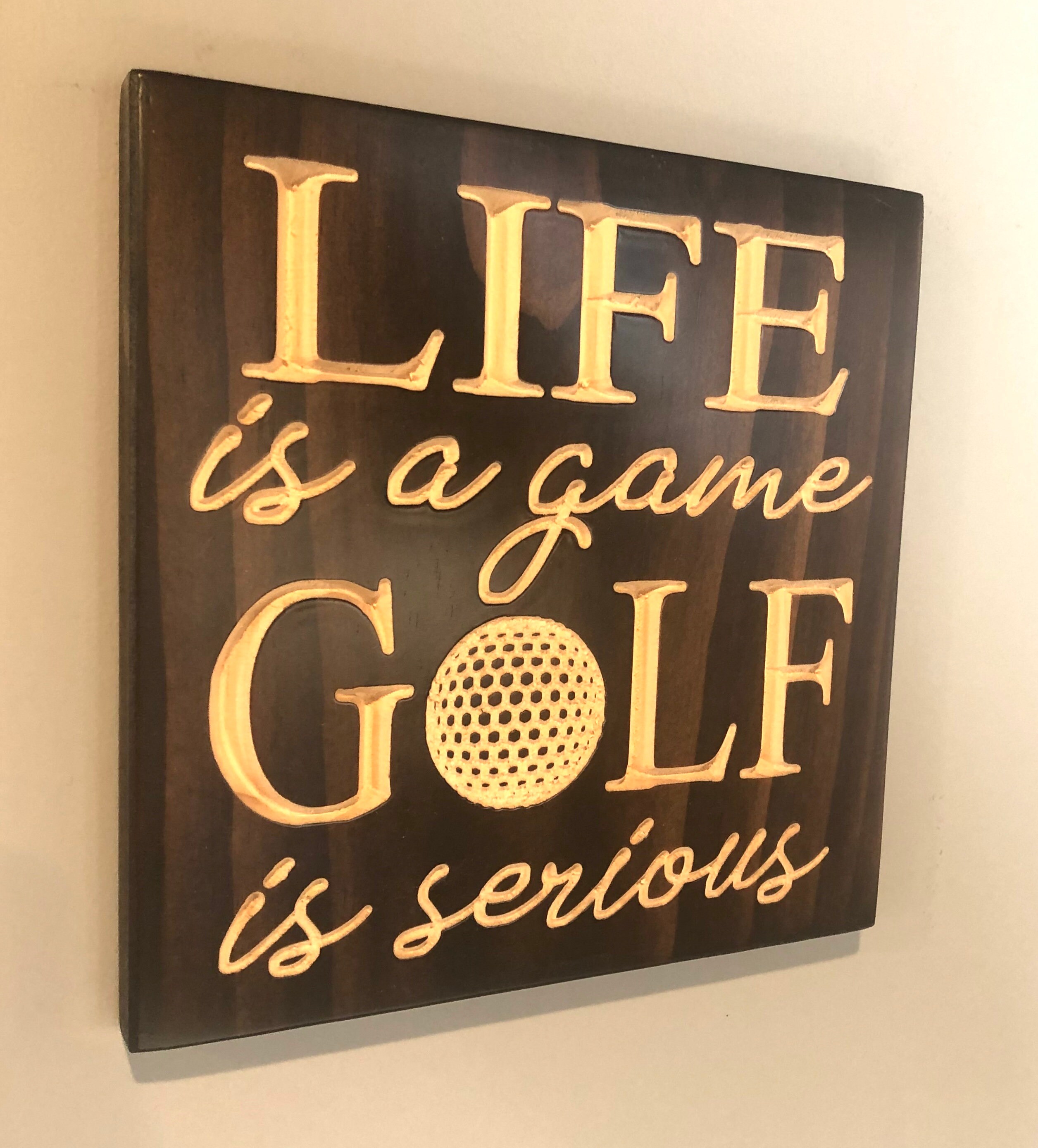 Golf Sign Golf Gift for Men Golf Decor Carved Wood Sign | Etsy
