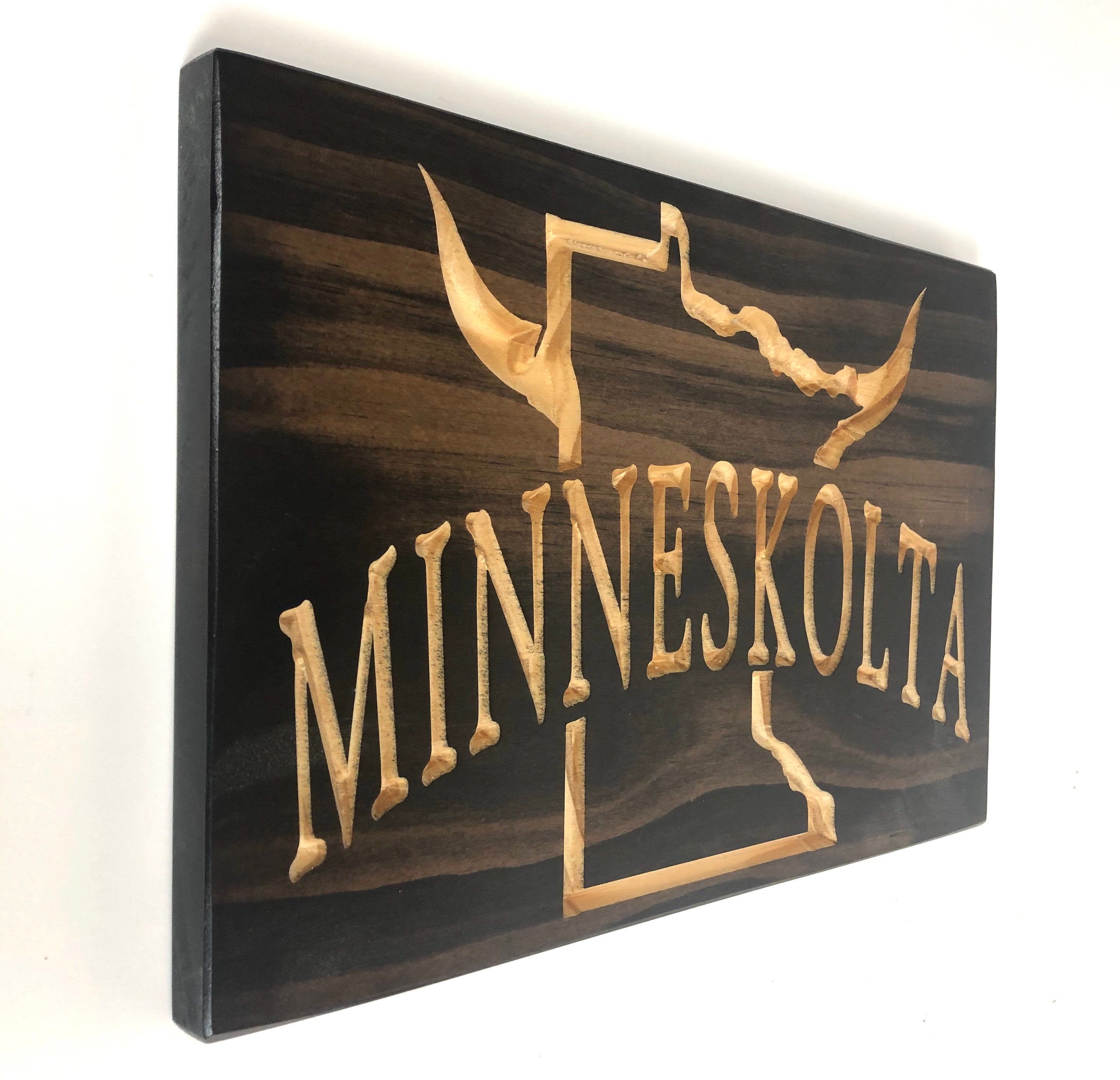 Carved Wood Sign - Minneskolta - Minnesota Sport - - Unique Gift ...