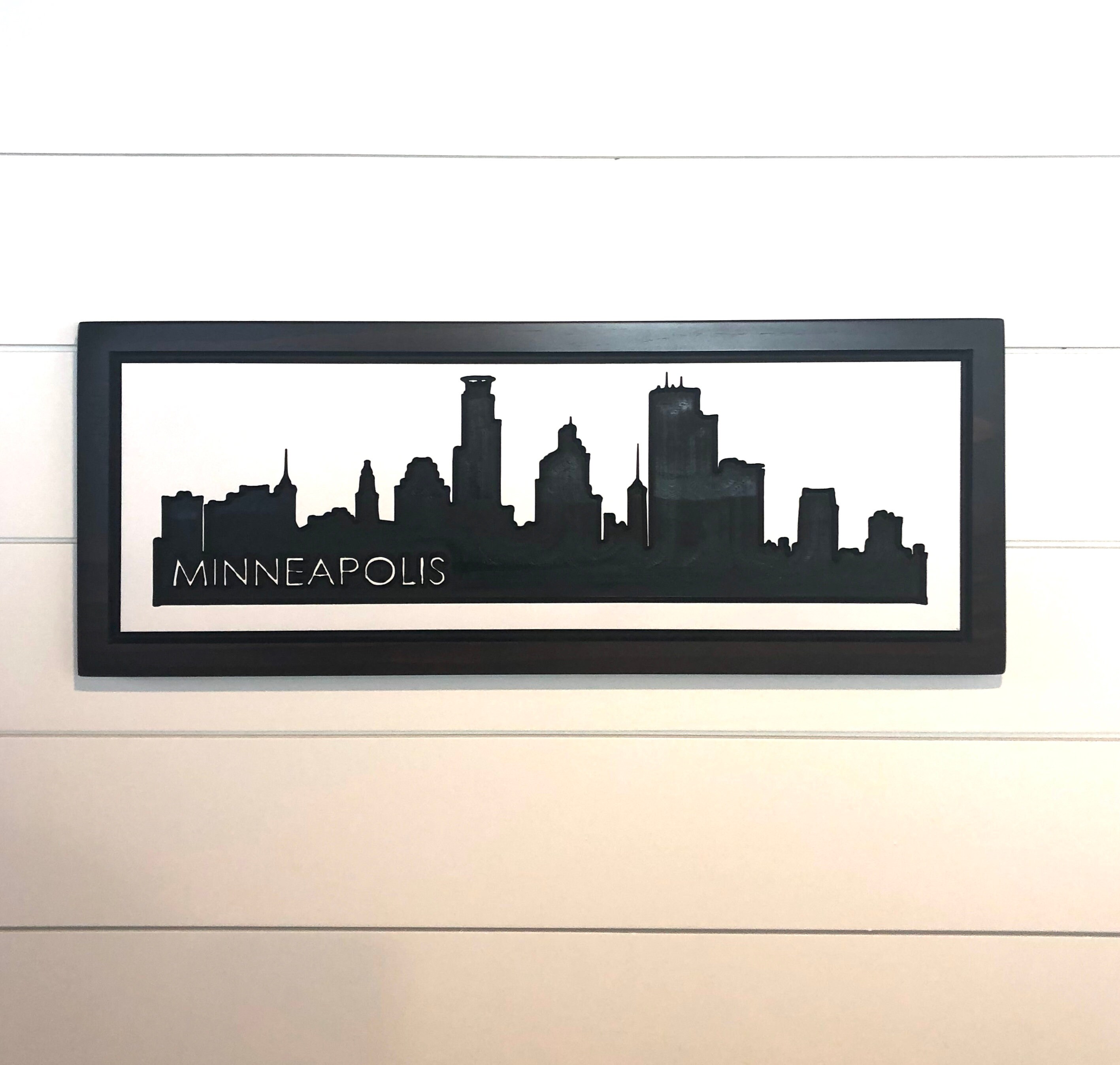 Minneapolis Skyline Carved Wooden Sign MSP Skyline - Etsy