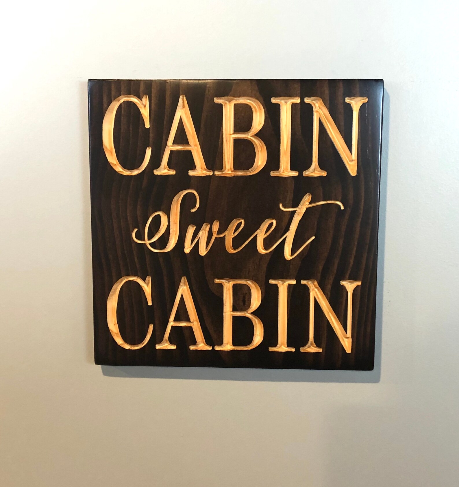 Carved Wooden Sign - Cabin Sweet Cabin - Cottage Sign - Wall Sign ...