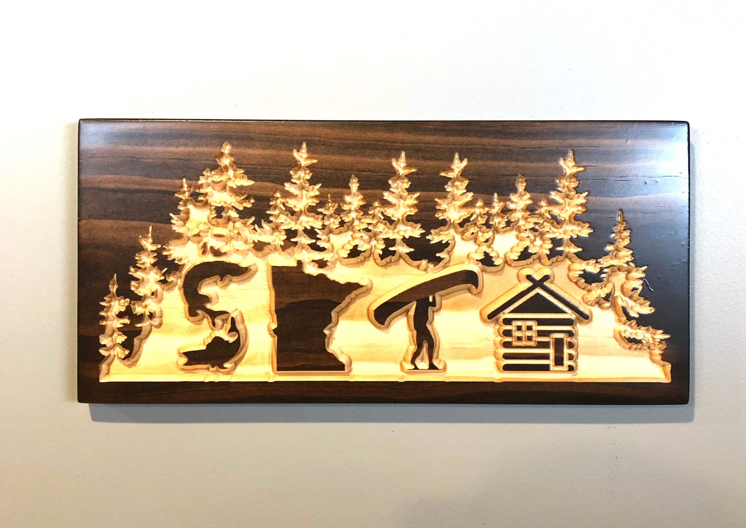 Minnesota Sota Sign Carved Wooden Sign Lake House Sign | Etsy