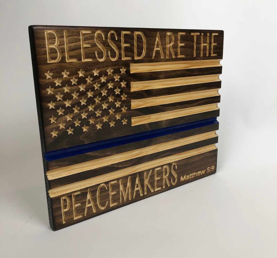 Thin Blue Line Flag Carved Wood Sign Law Enforcement Sign - Etsy
