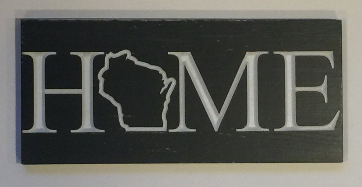 Wisconsin Home Carved Wooden Sign WI Home Sign Home Sign - Etsy