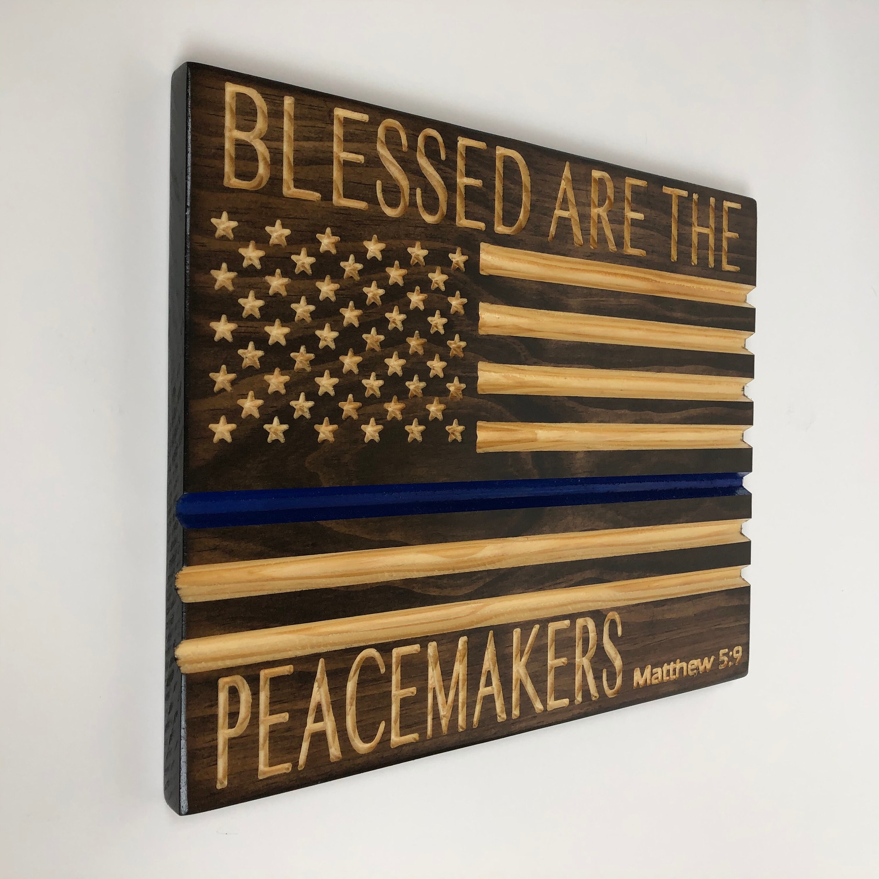 Thin Blue Line Flag Carved Wood Sign Law Enforcement Sign - Etsy
