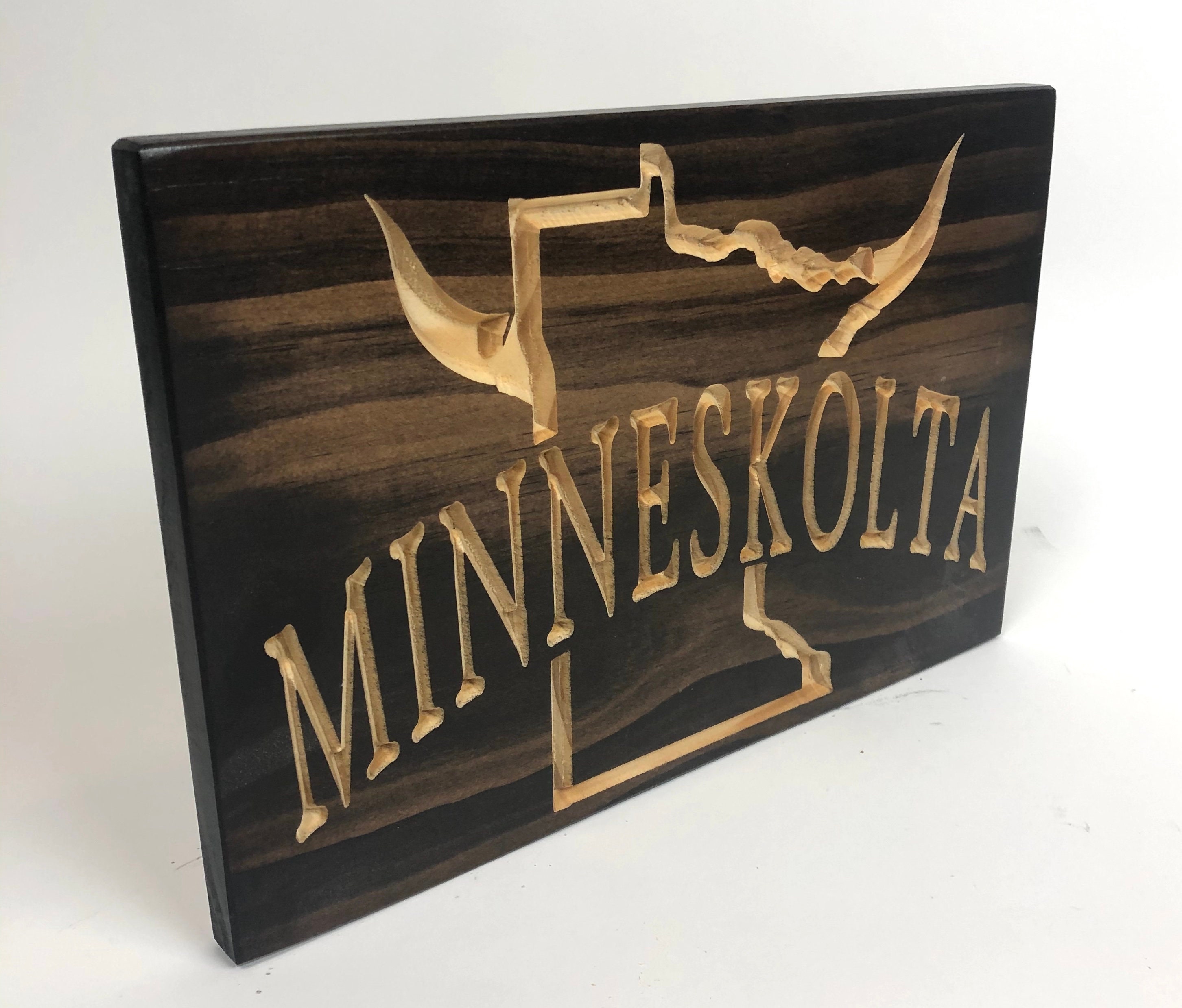 Carved Wood Sign Minneskolta Minnesota Sport Unique | Etsy