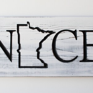 Carved Wooden Sign -minnesota Nice Sign - Engraved Wood Sign - MN Nice ...